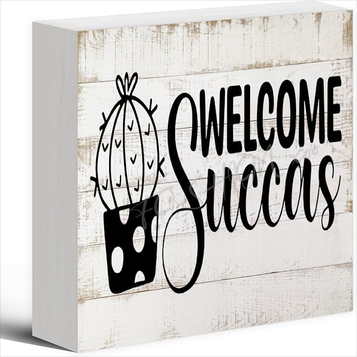 Wooden Sign Welcome Succas Sign Welcome Sign Succulent Sign Porch ...