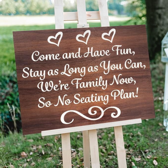 Wooden Signs/Come And Have Fun, No Seating Plan Wedding Signs, Place ...