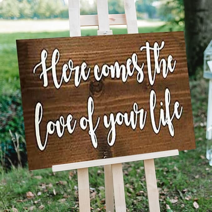 Wooden Signs - Here Comes The Love of Your Life & Bride Signs - Wedding ...