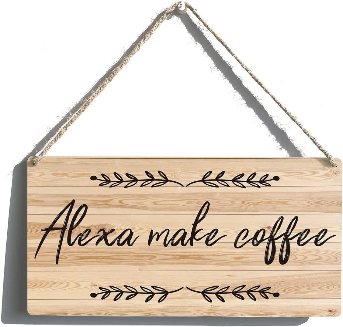 Wooden Signs For Home Decor Bathroom Alexa Make Coffee Amen Farmhouse ...
