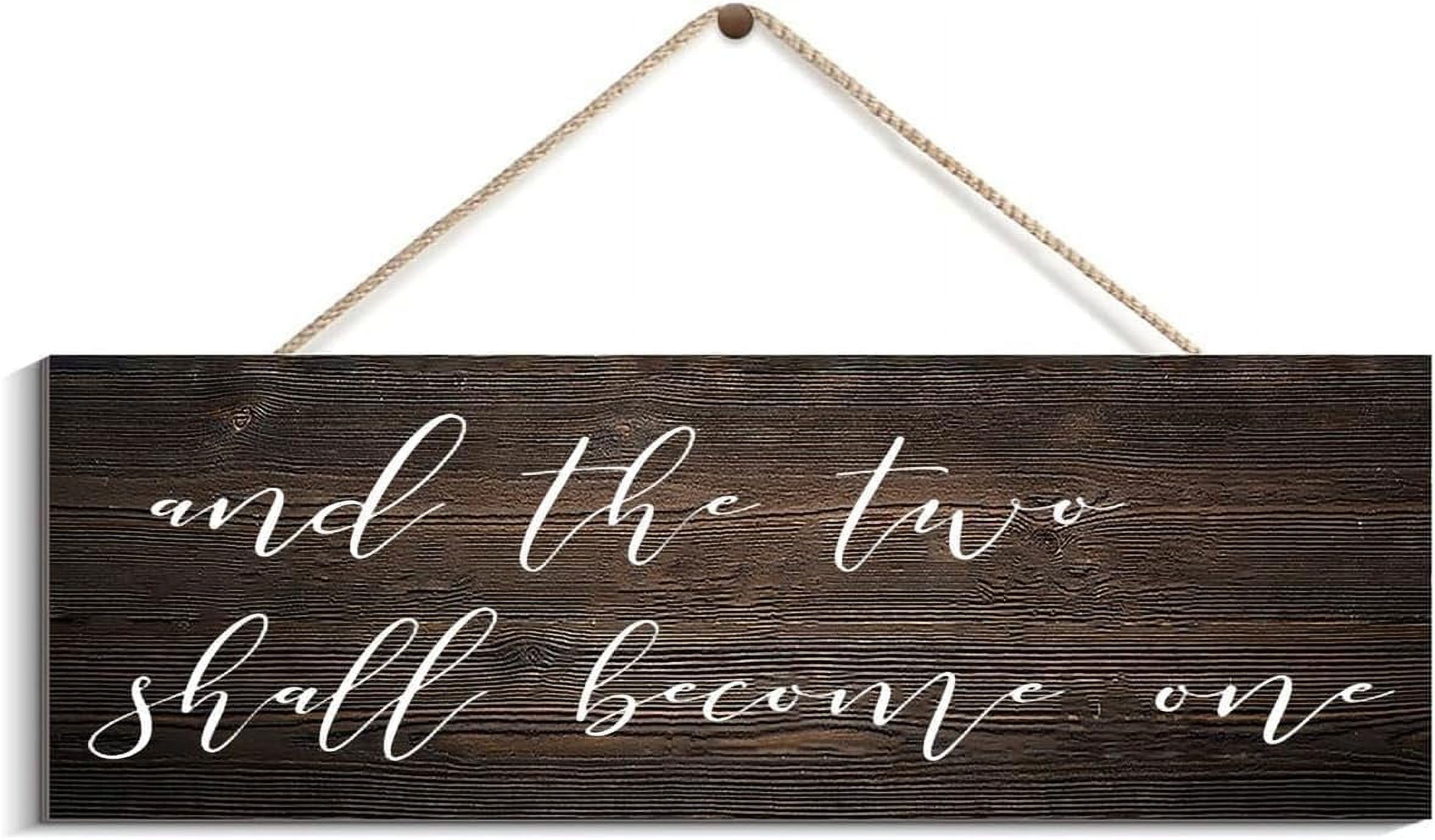 Wooden Signs For Home Decor Bathroom And The Two Shall Become One Sign ...