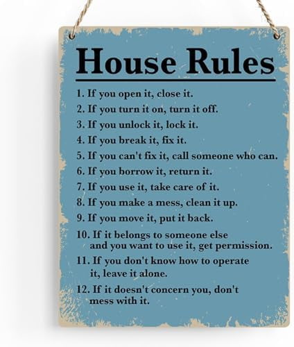Wooden Signs/House Rules Sign House Rules Wooden Hanging Sign Family ...