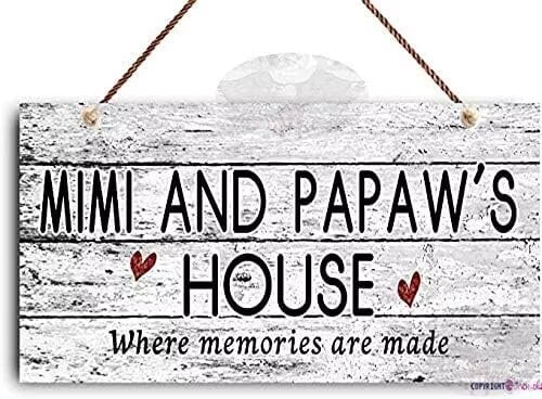 Wooden Signs/Mimi and PAPAW'S House Sign, Where Memories are Made ...