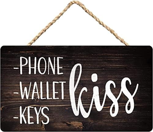 Wooden Signs/Phone Wallet Keys Kiss Checklist Sign Kitchen Cafe Pub ...