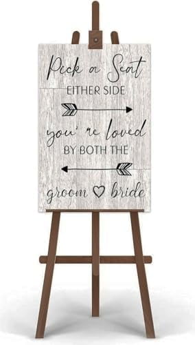 Wooden Signs/Rustic Wood Wedding Sign Pick A Seat Not A Side Sign ...
