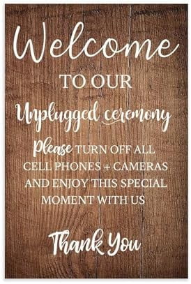 Wooden Signs/Unplugged Wedding Sign Unplugged Ceremony Sign Vertical ...