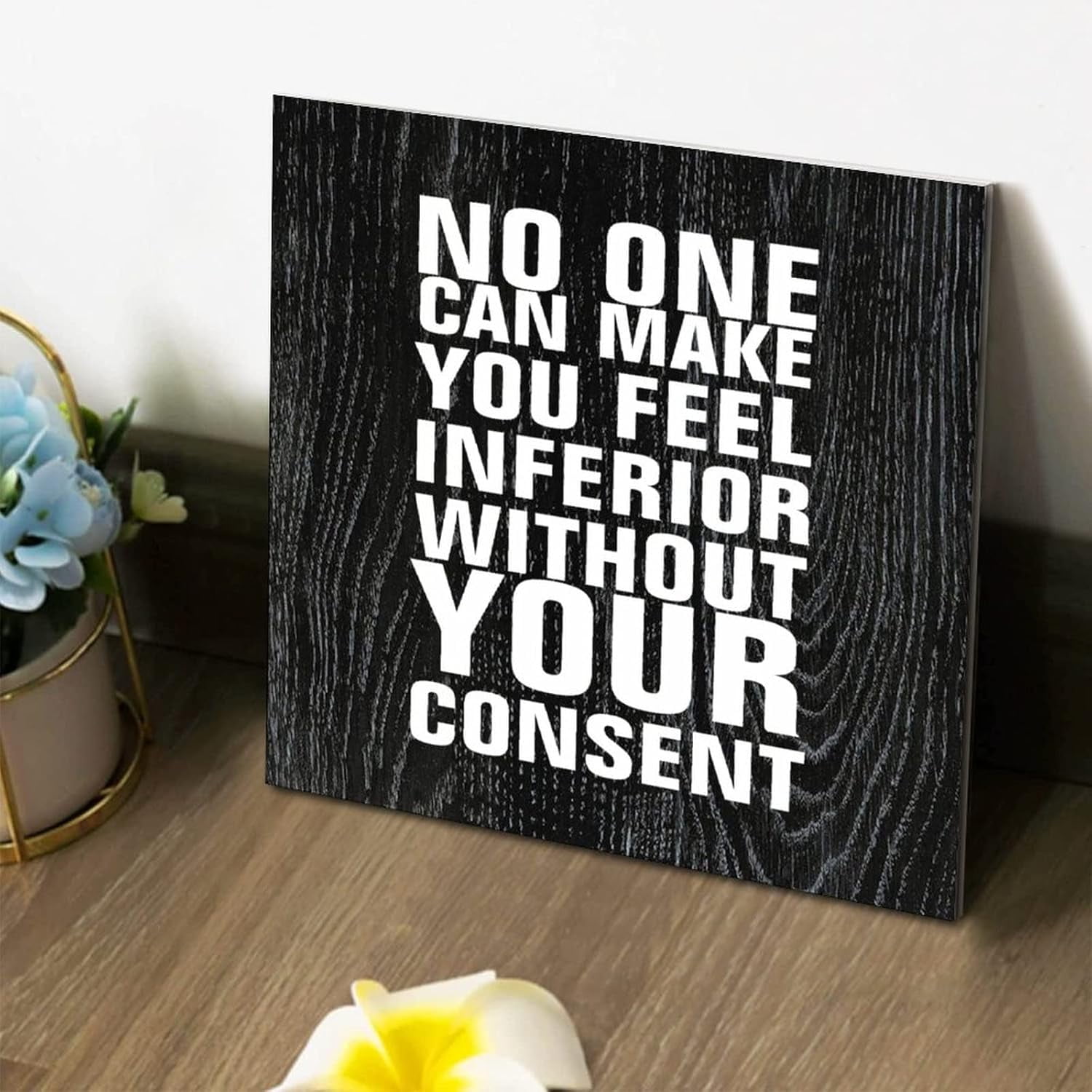 Wooden Signs With Saying No One Can Make You Feel Inferior Vintage Wall ...