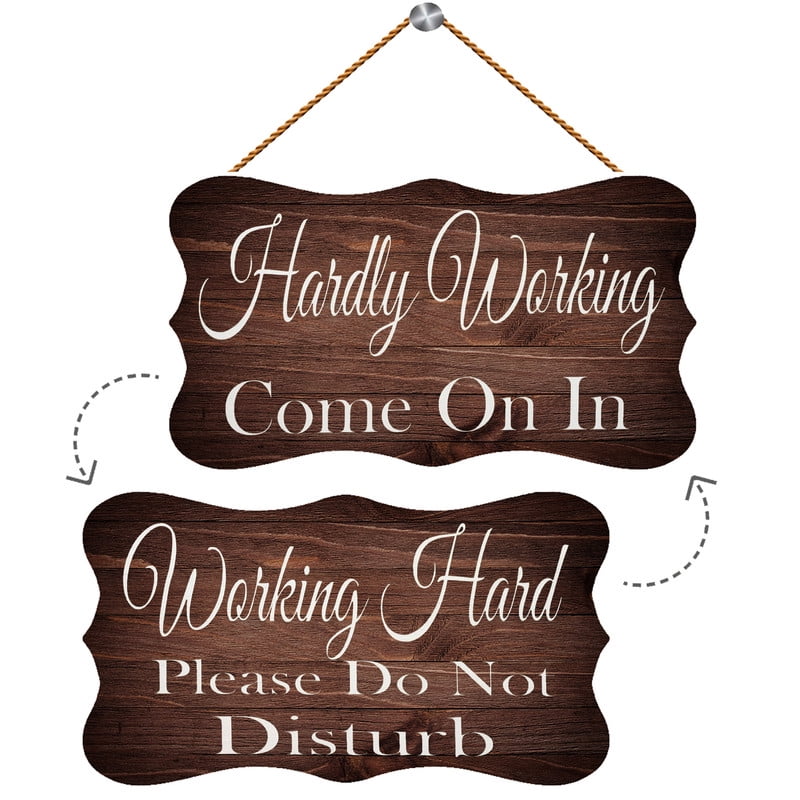 Wooden Signs Working Hard Hardly Working Wood Sign Two Sided Sign 12X6 ...