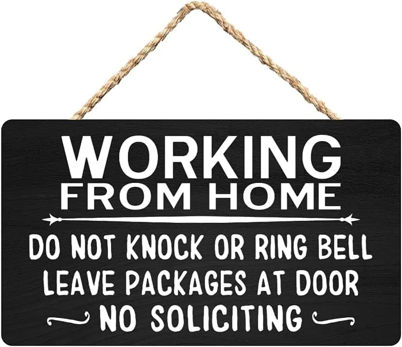 Wooden Signs/Working from Home Sign Do Not Knock or Ring Bell Leave ...