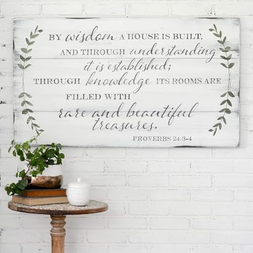 Wooden Signs/by Wisdom A House is Built Proverbs Sign Farmhouse Sign ...