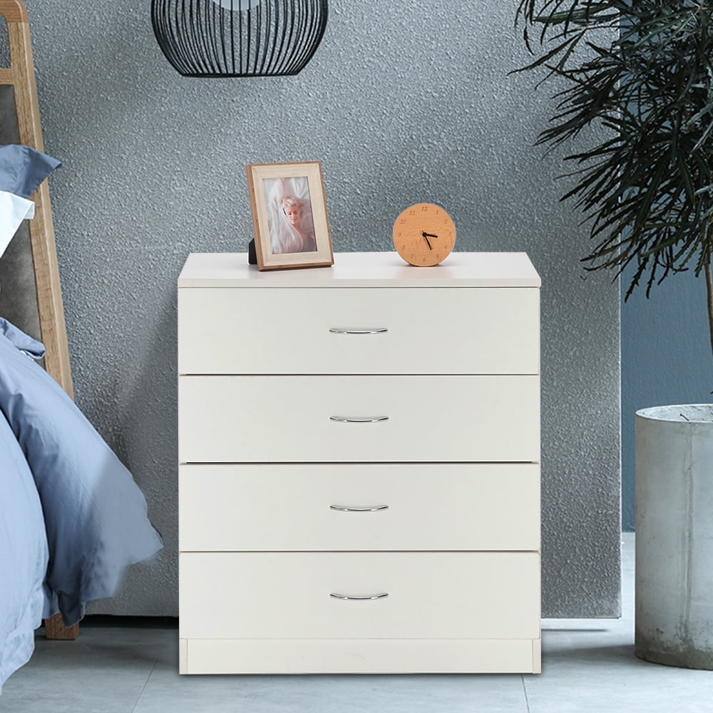 Wooden Simple 4-Drawer Dresser, Modern Chest with Wide Storage Space, Storage Cabinet for Closet ...