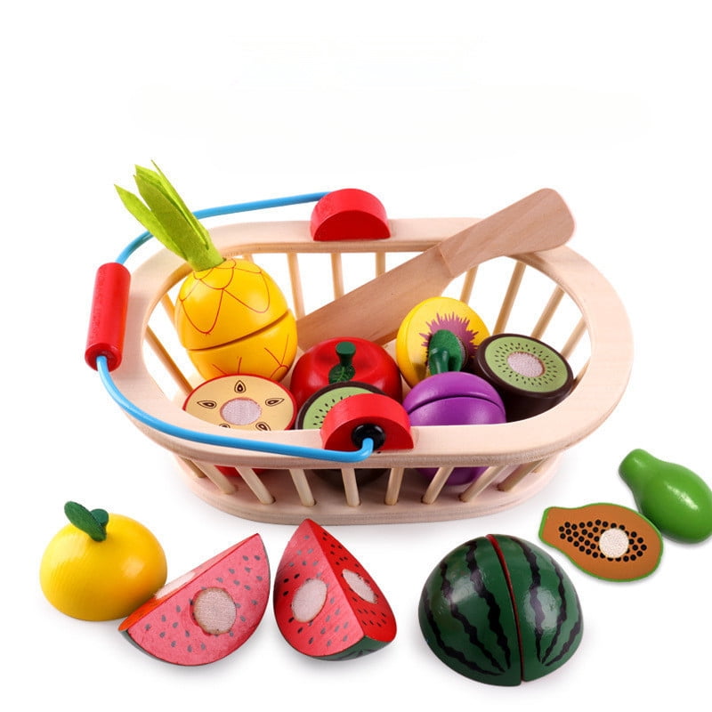 Wooden Simulation Fruit and Vegetable Cutting Fun Fruit and Vegetable ...