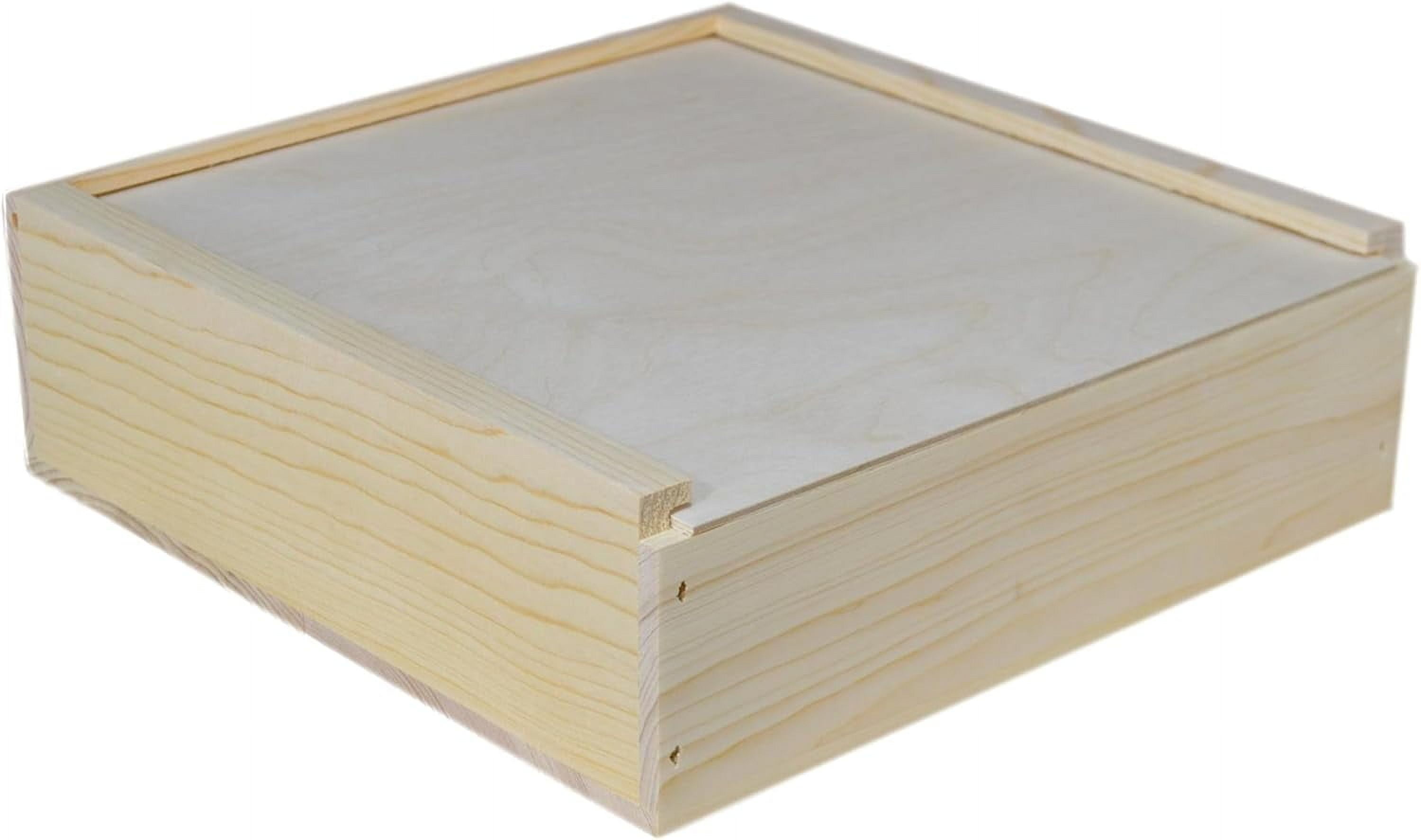 Wooden Slide Top Box, 12 x 12 x 3 3/4″ Outside Dimensions - Walmart.com
