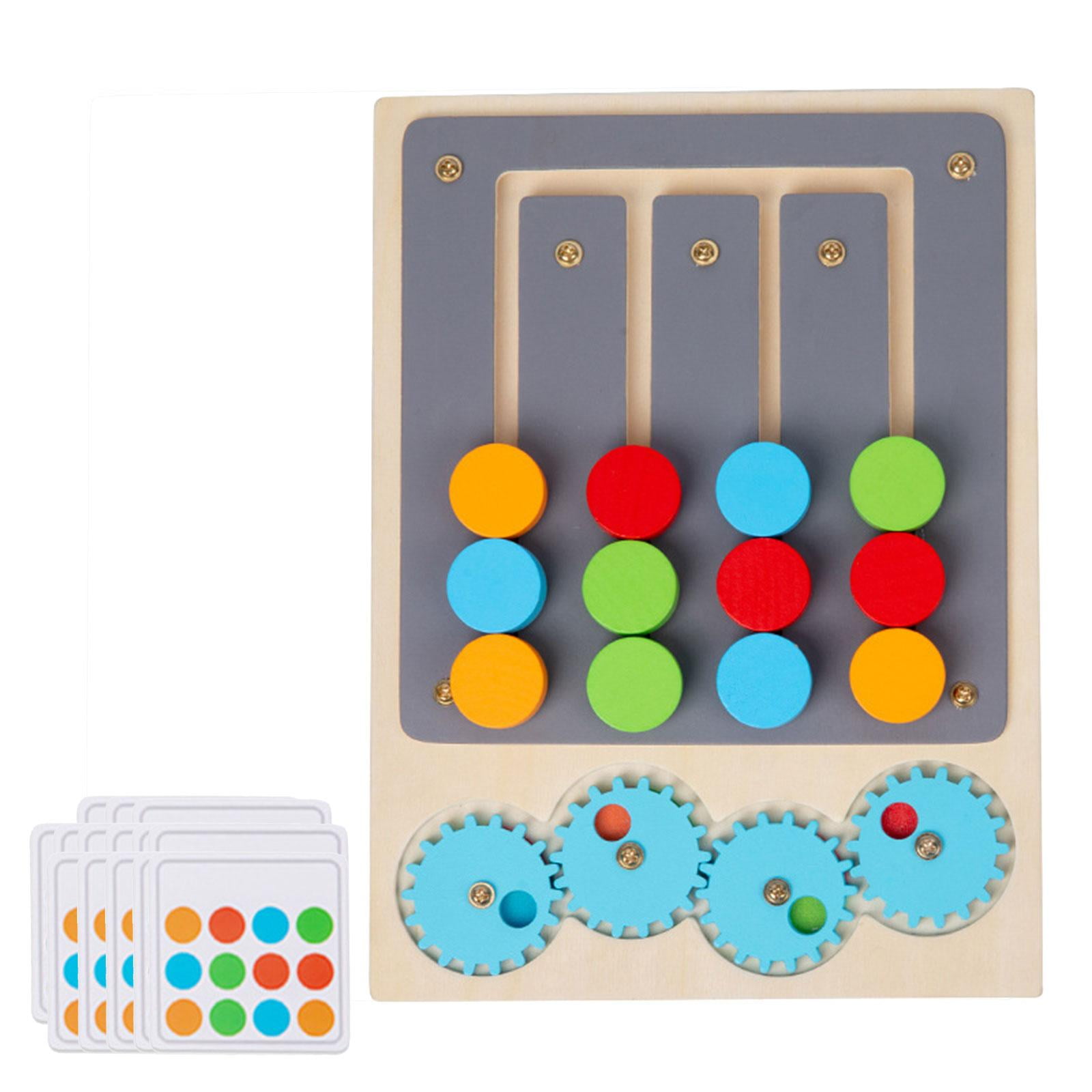 Wooden Sliding Four Color Puzzle Brain Teasers for Boys Girls Family ...