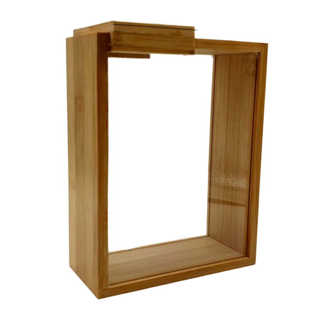 Wooden Sliding Lid Grains Food Container Bamboos Dispenser Bin For Dry ...