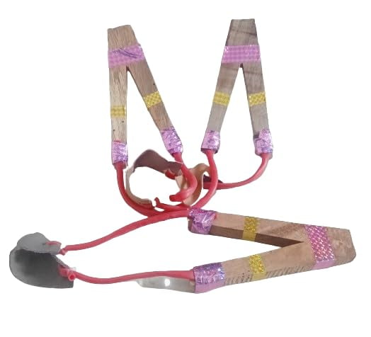 Wooden Slingshot (Gulel) Pack Of 3 | Toy For Kids | Flat Rubber ...