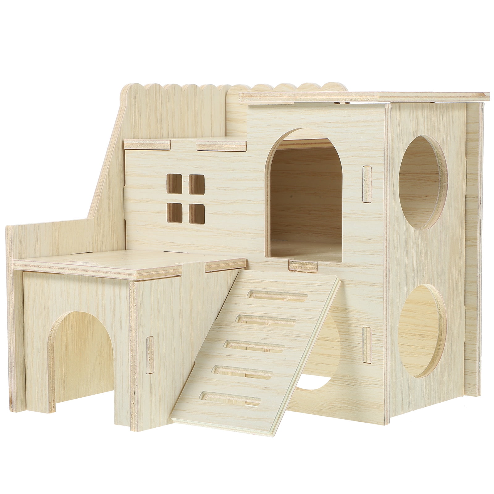 Wooden Small Animals Hideout Hamster Hiding Hut Wooden Hamster House ...