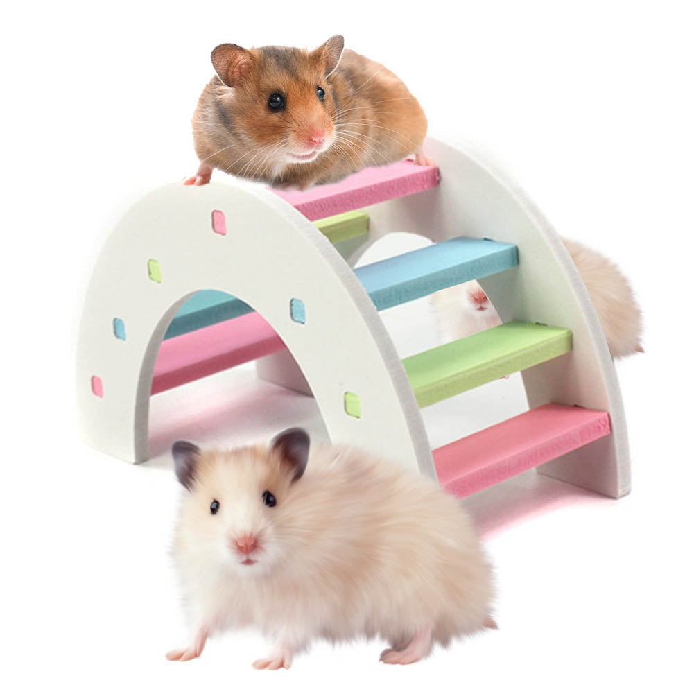 Wooden Small Pet Mice Squirrel Hamster Climbing Ladder Stairs Bridge ...