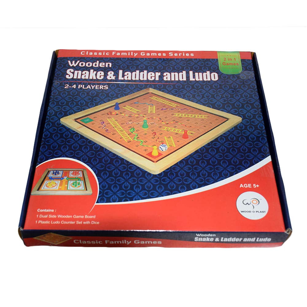 Wooden Snake And Ladder And Ludo Classic Family Game, For All Age ...