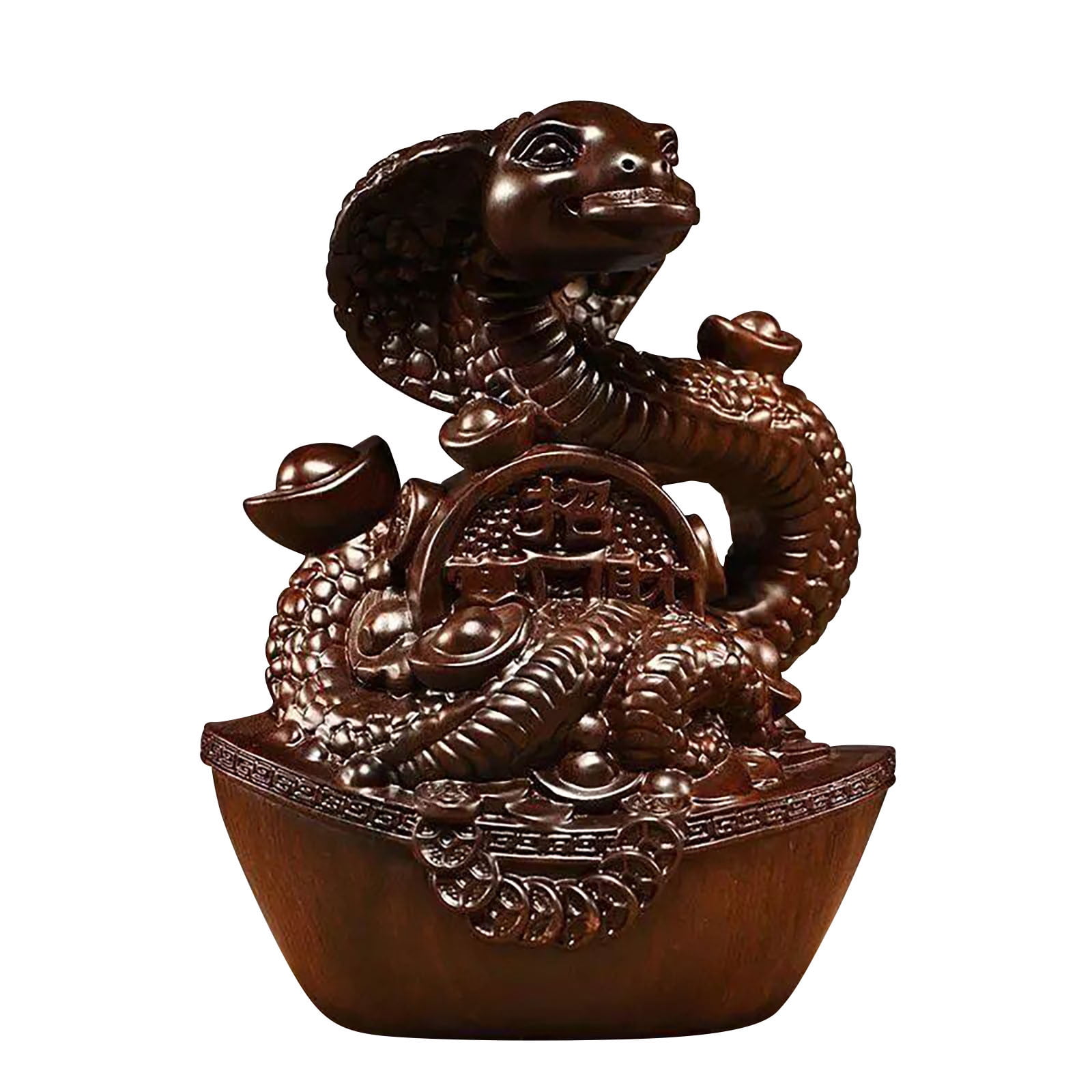 Wooden Snake Figurine - Snake Statue Small Wooden Chinese Feng Shui ...