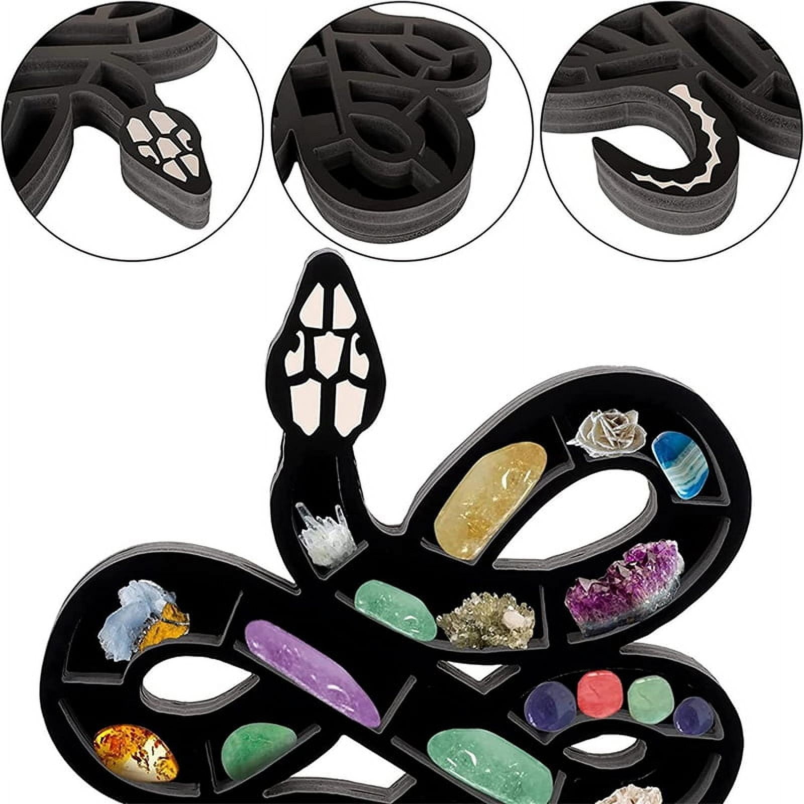 Wooden Snake Shape Display Shelf Crystal Storage Rack Wood Display ...