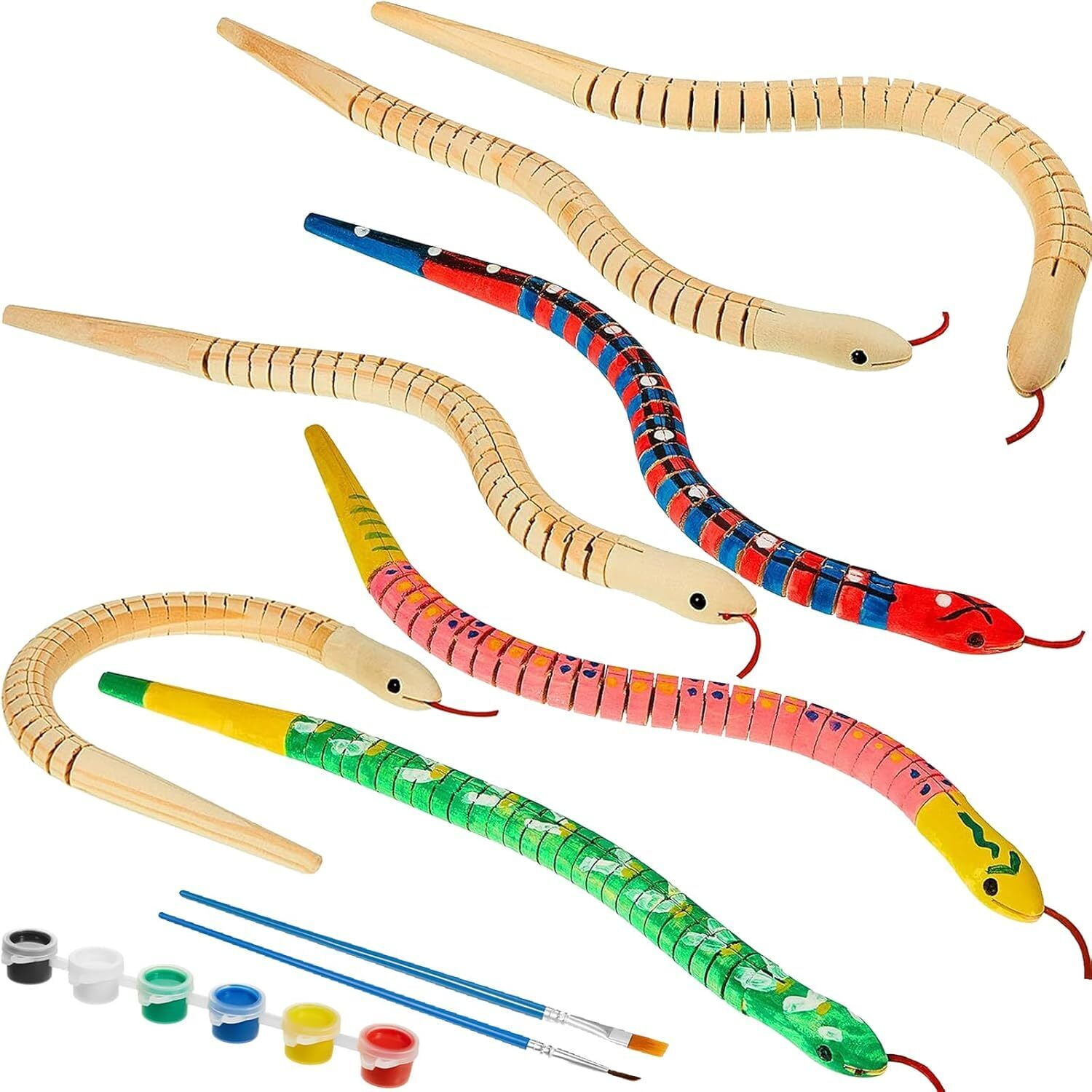 Wooden Snakes Unfinished Wooden Wiggly Snakes Jointed Flexible Wood ...