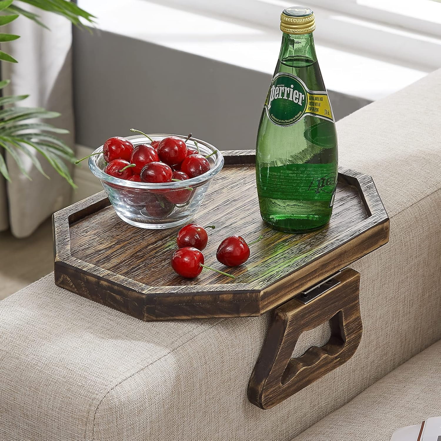Wooden Sofa Arm Tray, Clip Couch Table, Armrest Cup Holder, Folding ...