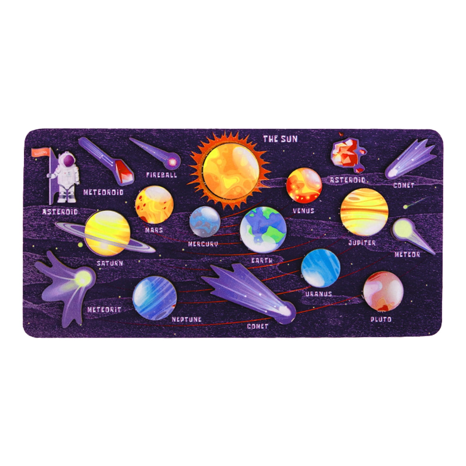 Wooden Solar System Puzzle for Toddlers Early Education Montessori ...