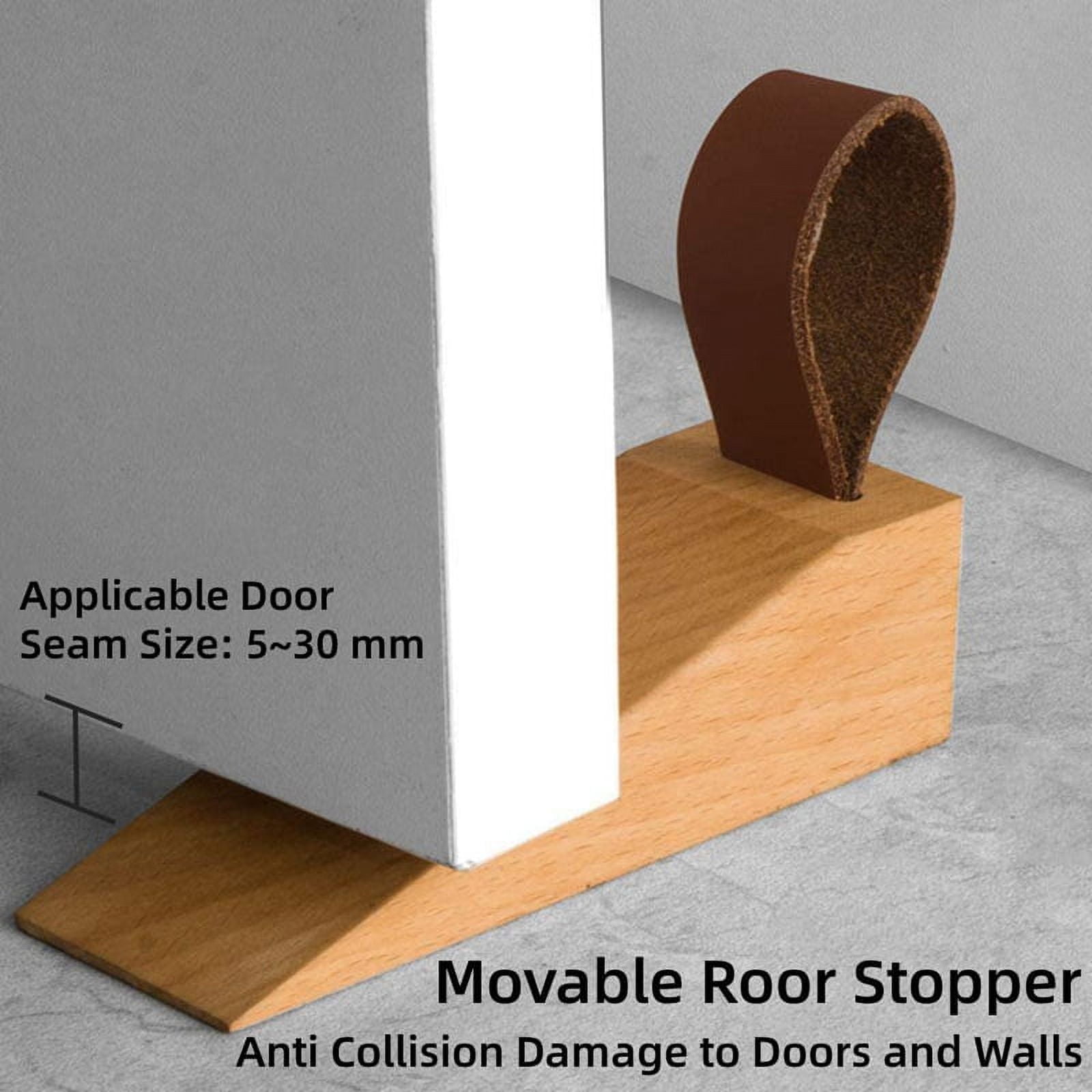Wooden , Solid Wood Non- Door , Sturdy and Door Stop Wedge, Security (2 ...