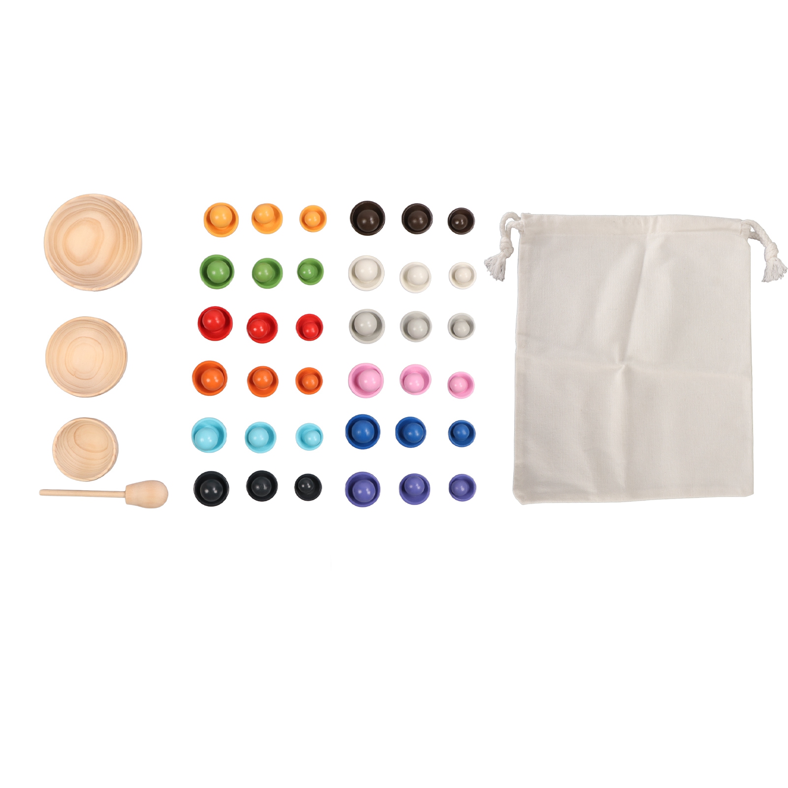 Wooden Sorting Balls Toys Multiple Color Classification Cup Game for ...