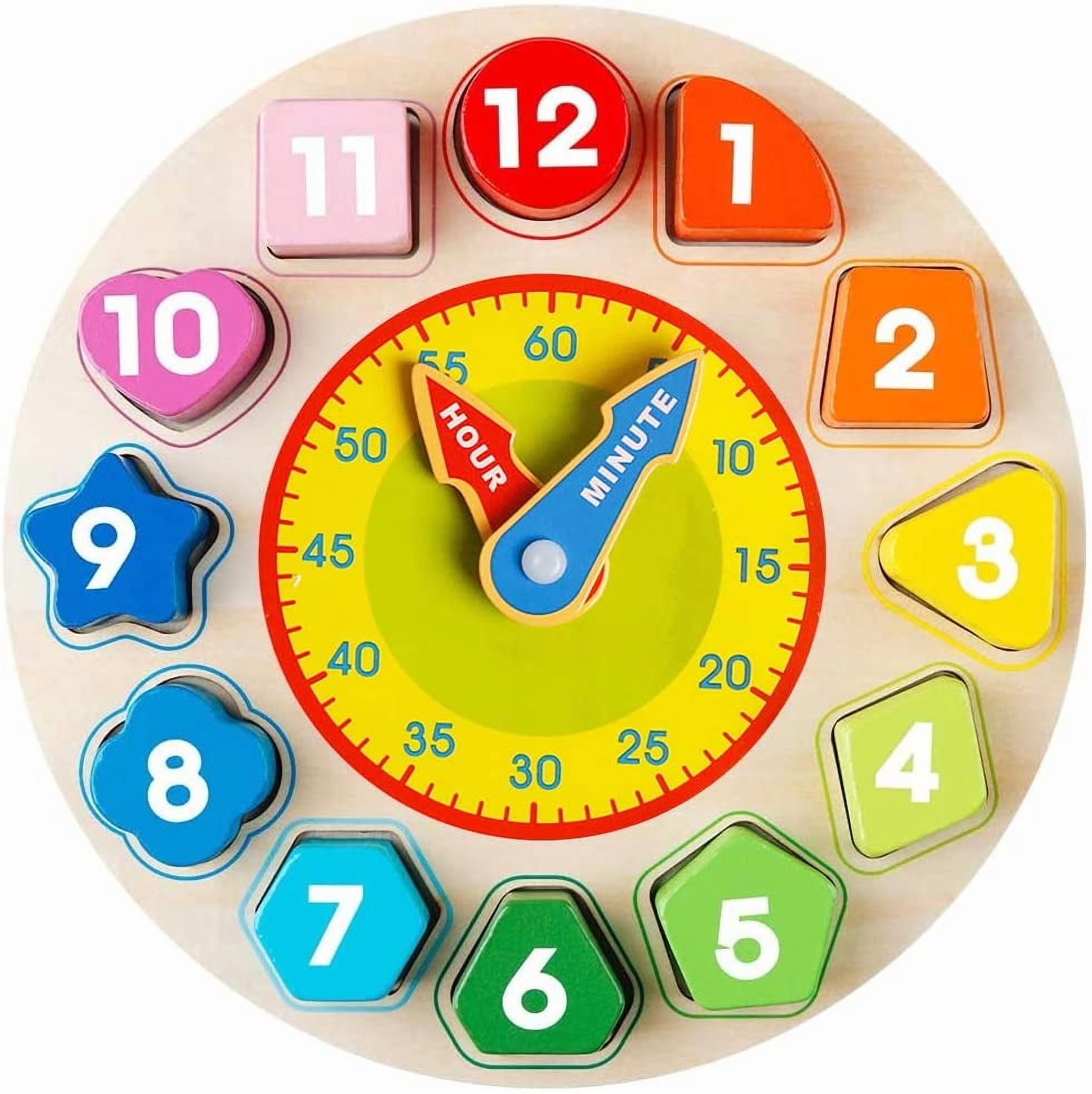 Wooden Sorting Clock Toy for Toddlers 1-3 Years Old, Montessori Early ...