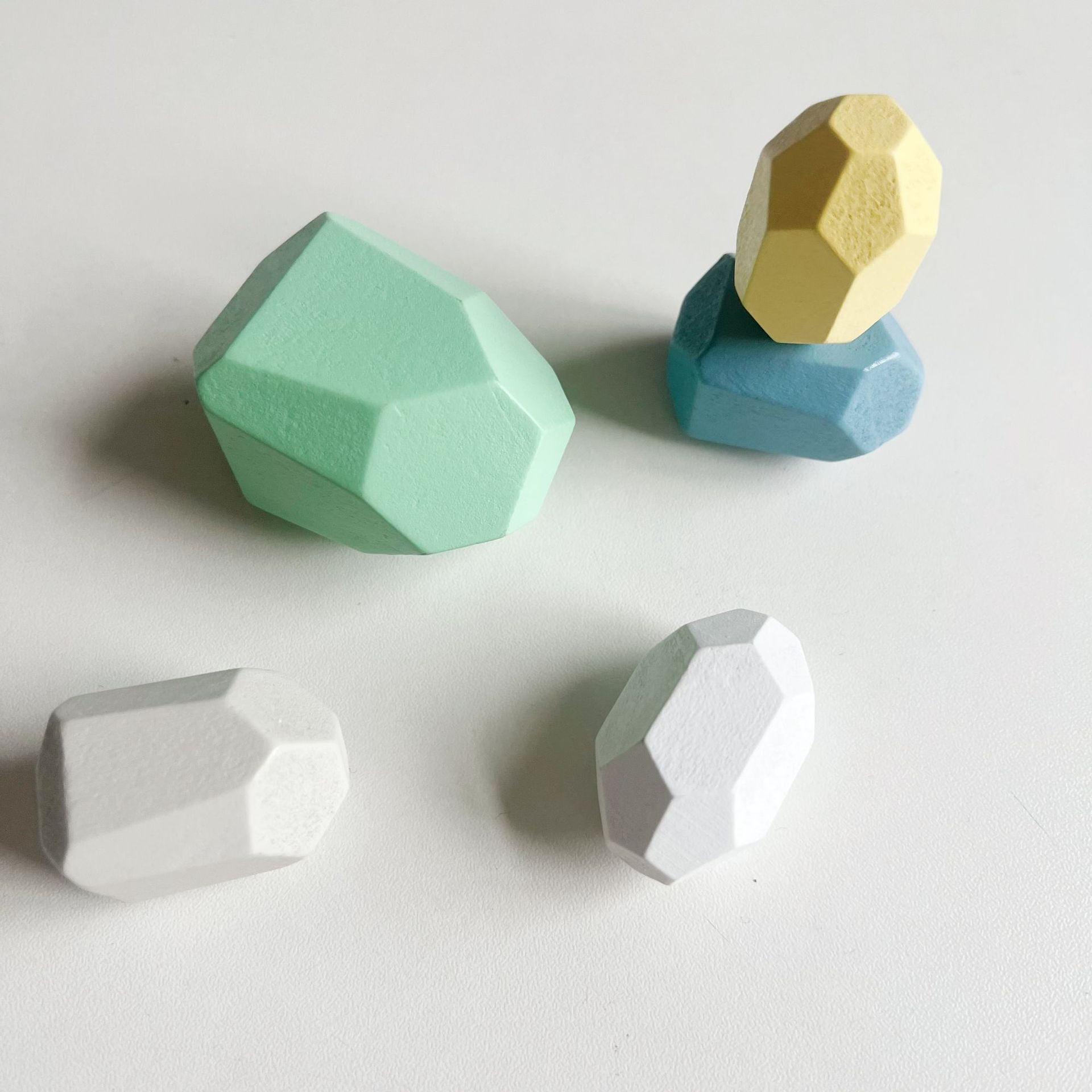 Wooden Sorting Stacking Rocks Stones Sensory Toddler Toys Learning ...