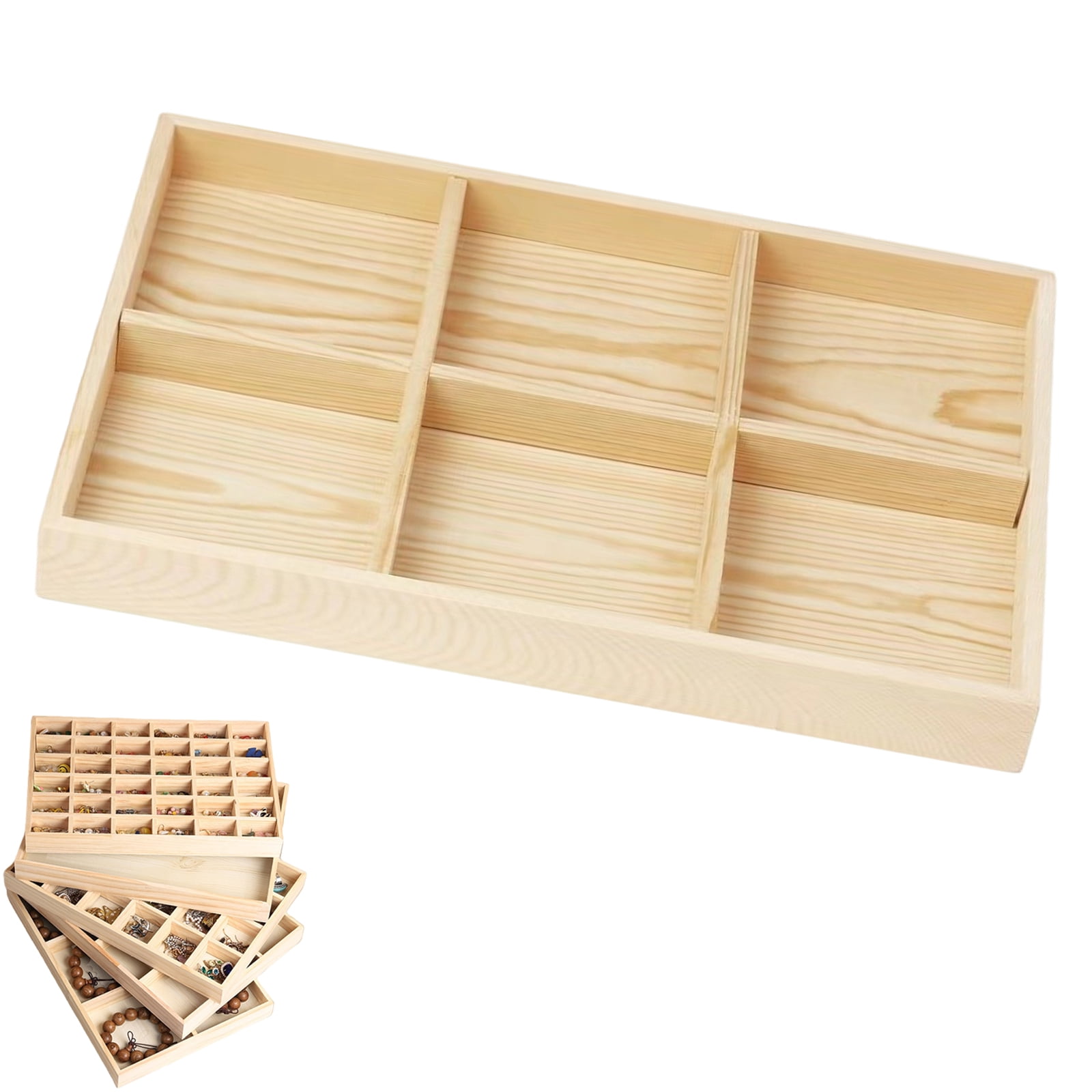 Wooden Sorting Tray Grid Display,Wooden Display Box Jewelry Beads ...