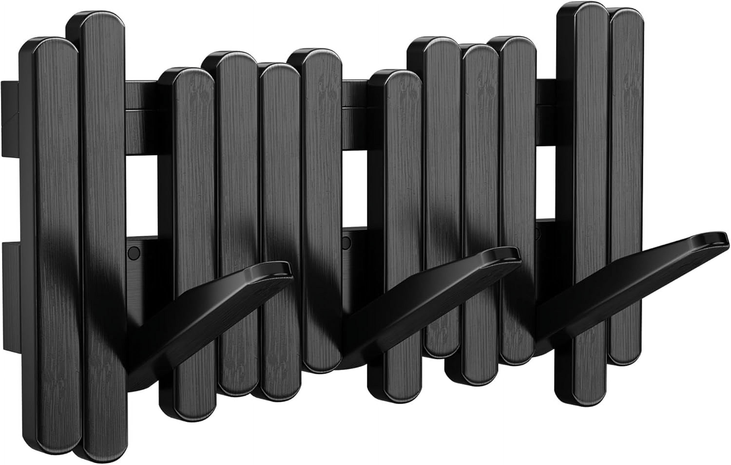 Wooden Space Saving Coat Rack Wall Mount, Black Coat Hanger Wall Mount ...