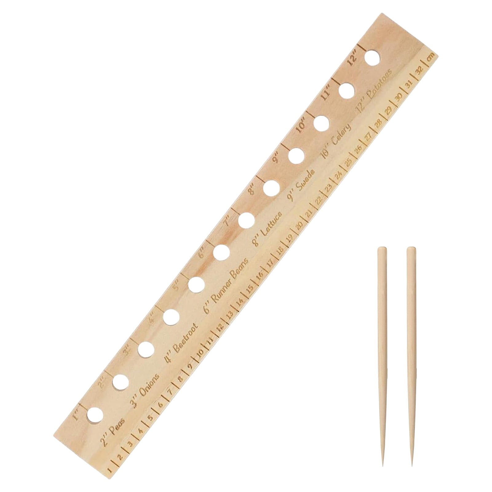 Wooden Spacer Seeder Ruler With Holes Precise Spacing For Vegetable ...