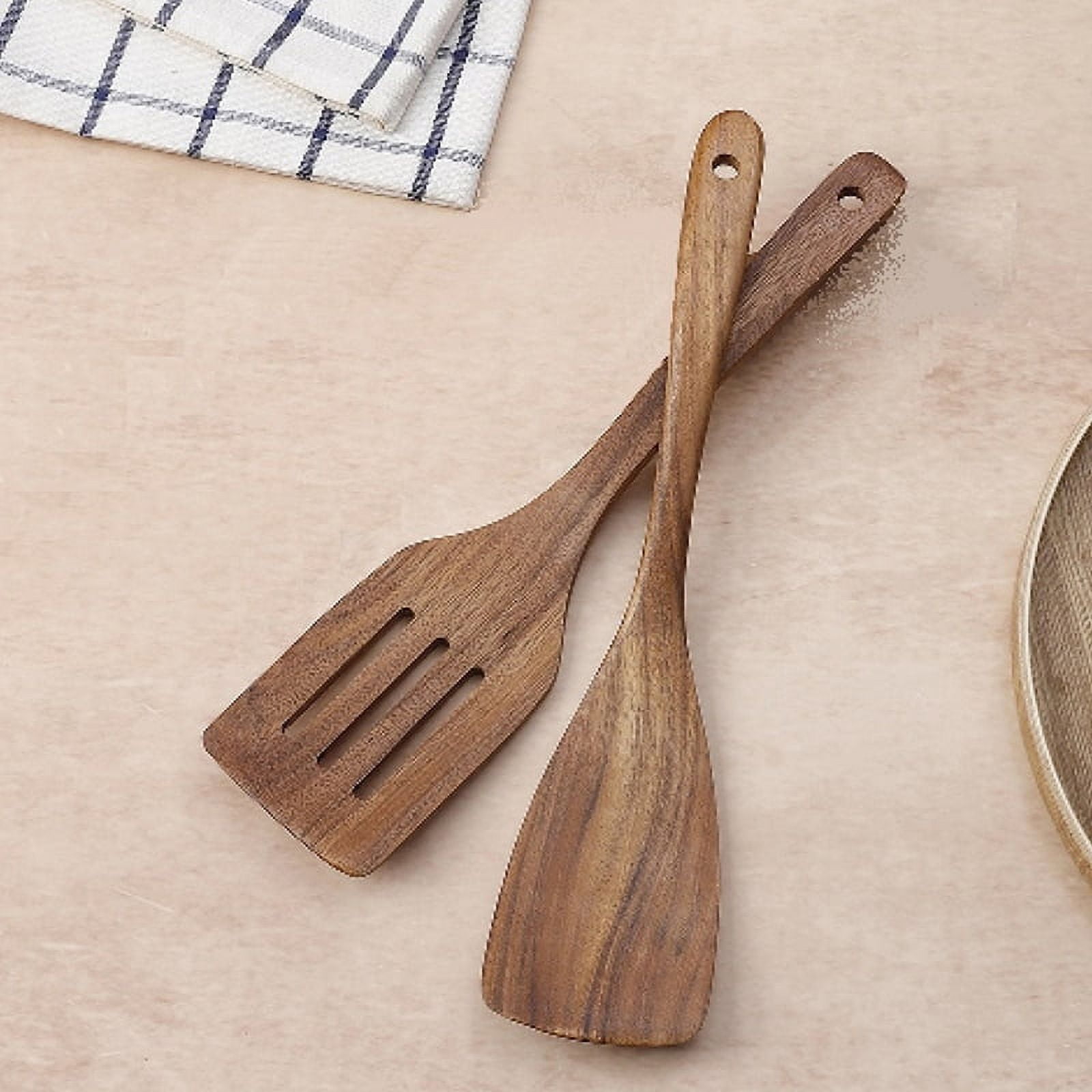 Wooden Spatula Non-Stick Cookware Accessories, for Frying Pan High Heat ...
