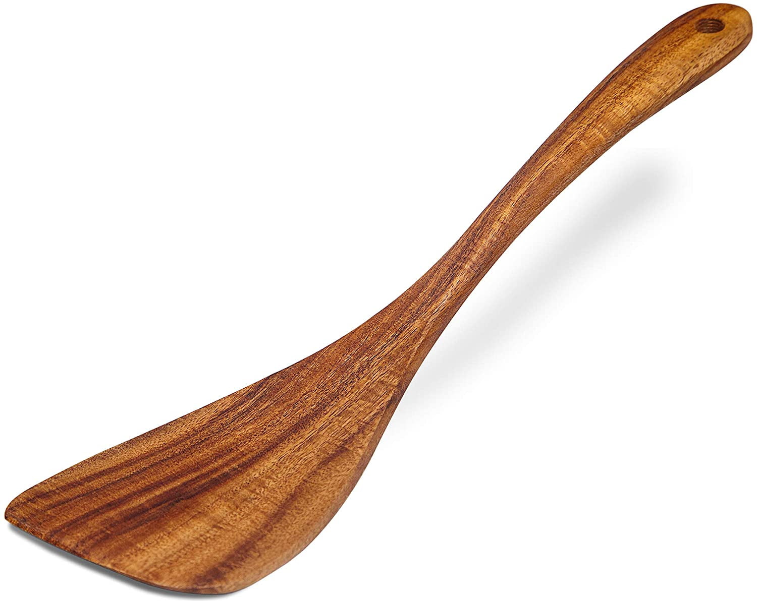 Wooden Spatula Nonstick Turner Acacia Wood, Right Long Handle Flat ...