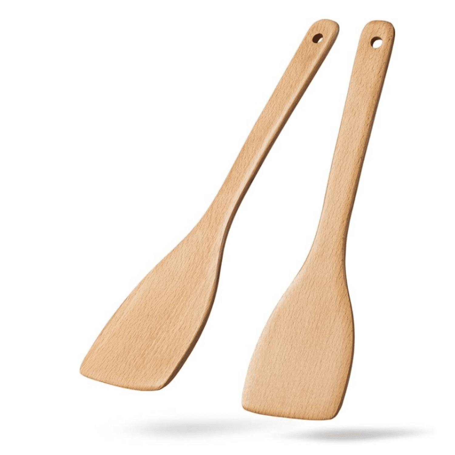 Wooden Spatulas for Cooking, 13inch Coated Beech Wood Turners for ...