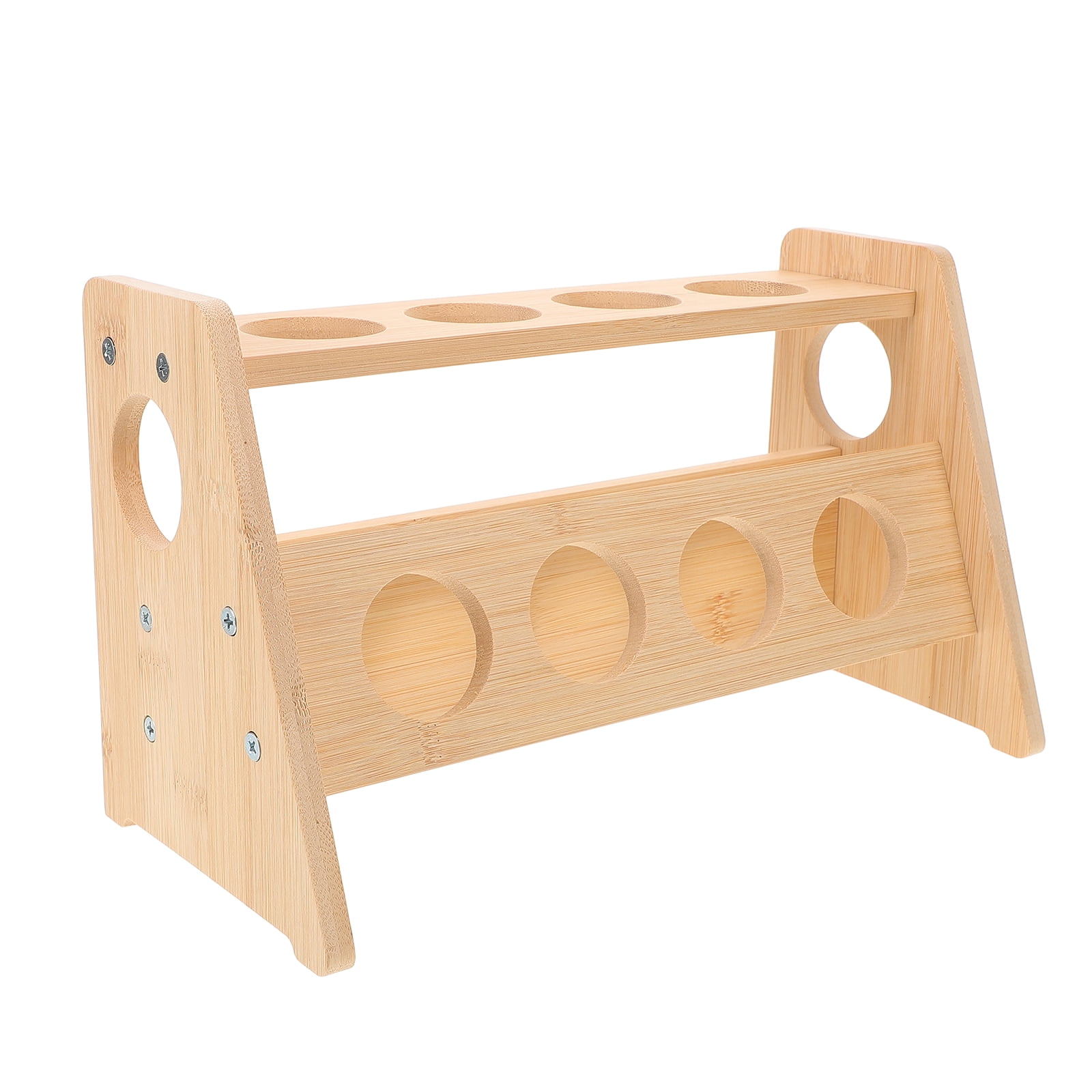 Double-Tier Wooden Spice Rack Storage Shelf Countertop Holder for ...