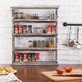 Wooden Spice Rack Wall Mount Hanging 4 Tier Seasoning Jar Shelf ...