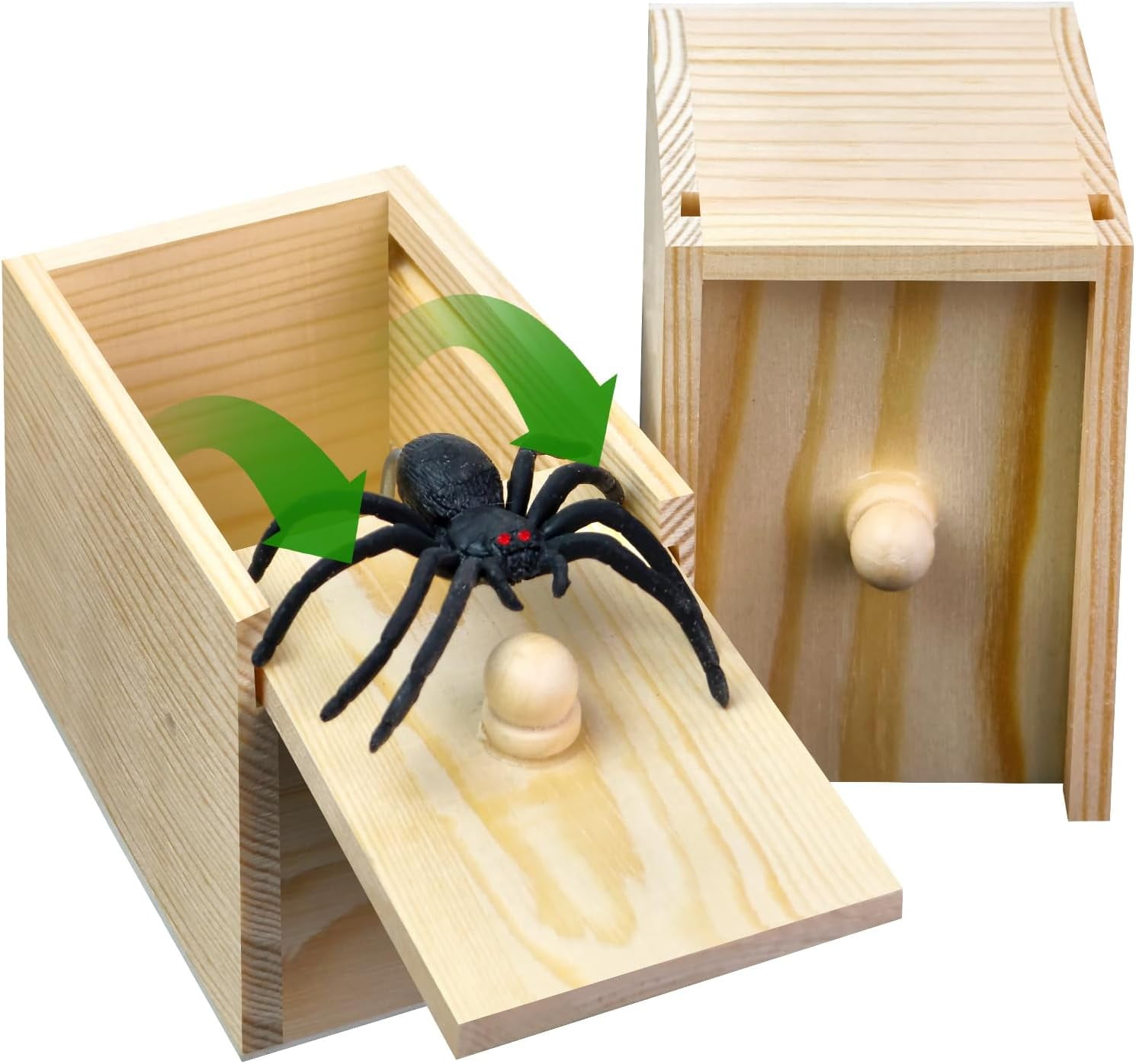 Wooden Spider Prank Box - Handcrafted Money Surprise Box for Adults and ...