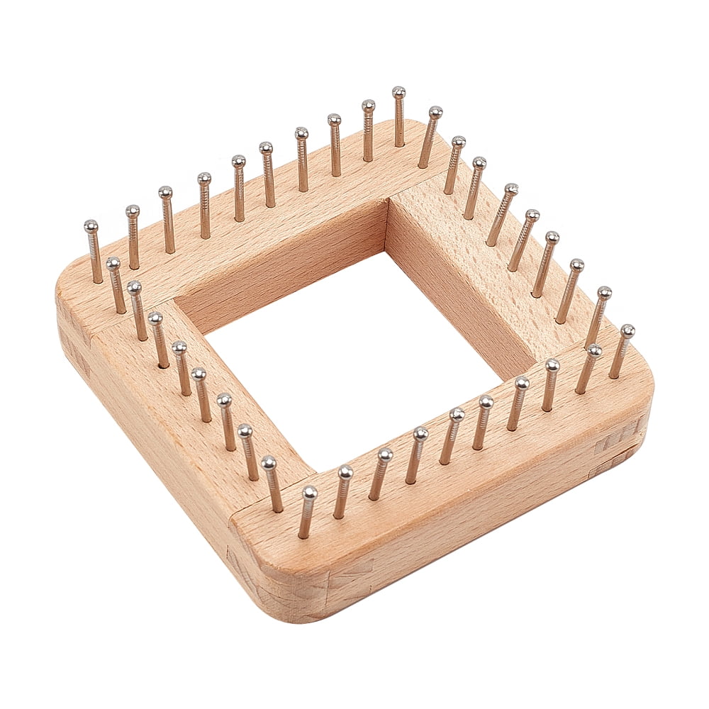 Wooden Spool Knitting Loom Square Crochet Board Weaving Pegs Wood ...