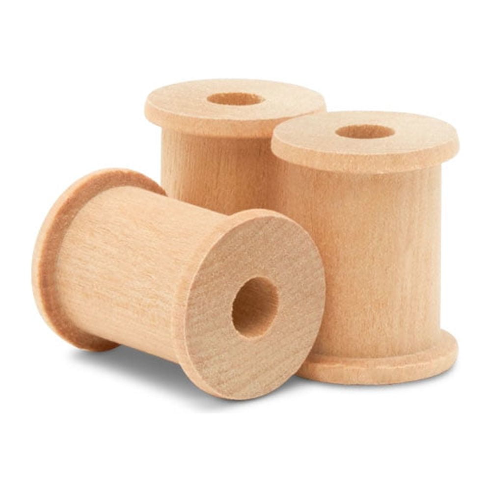 Wooden Spool for Crafts 1-1/8-inch Pack of 25, Small Empty Thread ...
