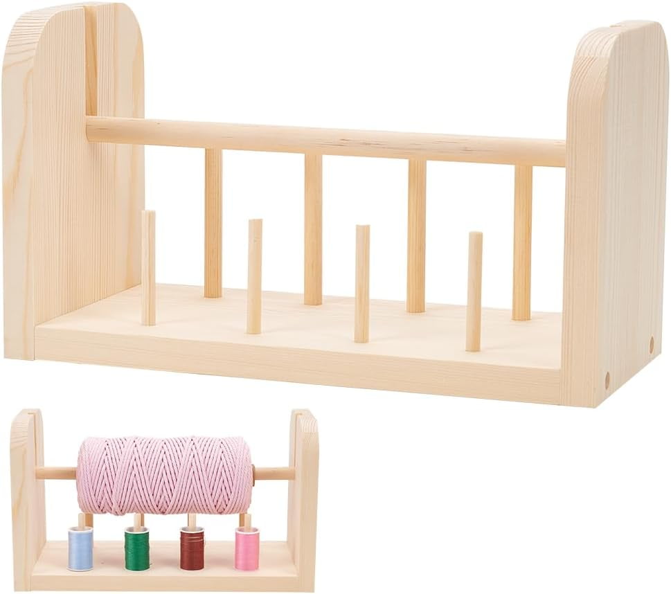 Wooden Spools Sewing Storage Yarn Holder for Crocheting Rotating Yarn ...
