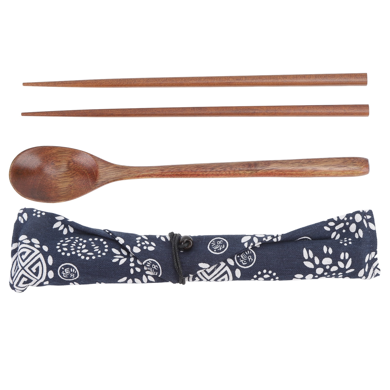 Wooden Spoon and Chopsticks Set - Portable Long Handle for Outdoor ...