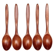 Wooden Spoons, 6 Pieces 9 Inch Wood Soup Spoons for Eating Mixing ...