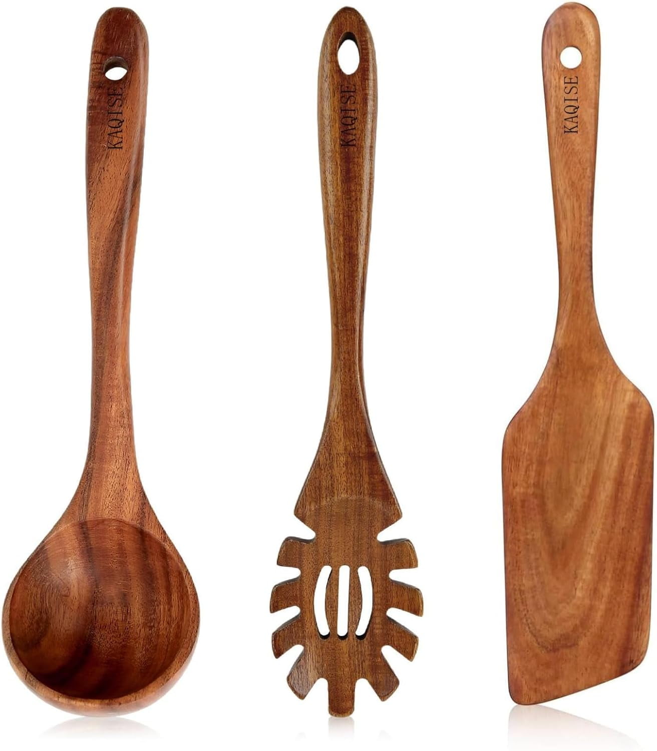 Wooden Spoons for Cooking, 3Pcs Wooden Kitchen Utensils, Wooden Pasta ...