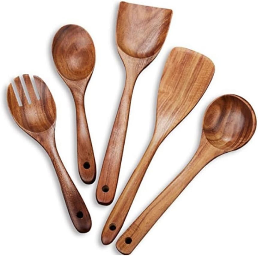 Wooden Spoons for Cooking Wooden spatulas Nonstick Kitchen Utensils ...