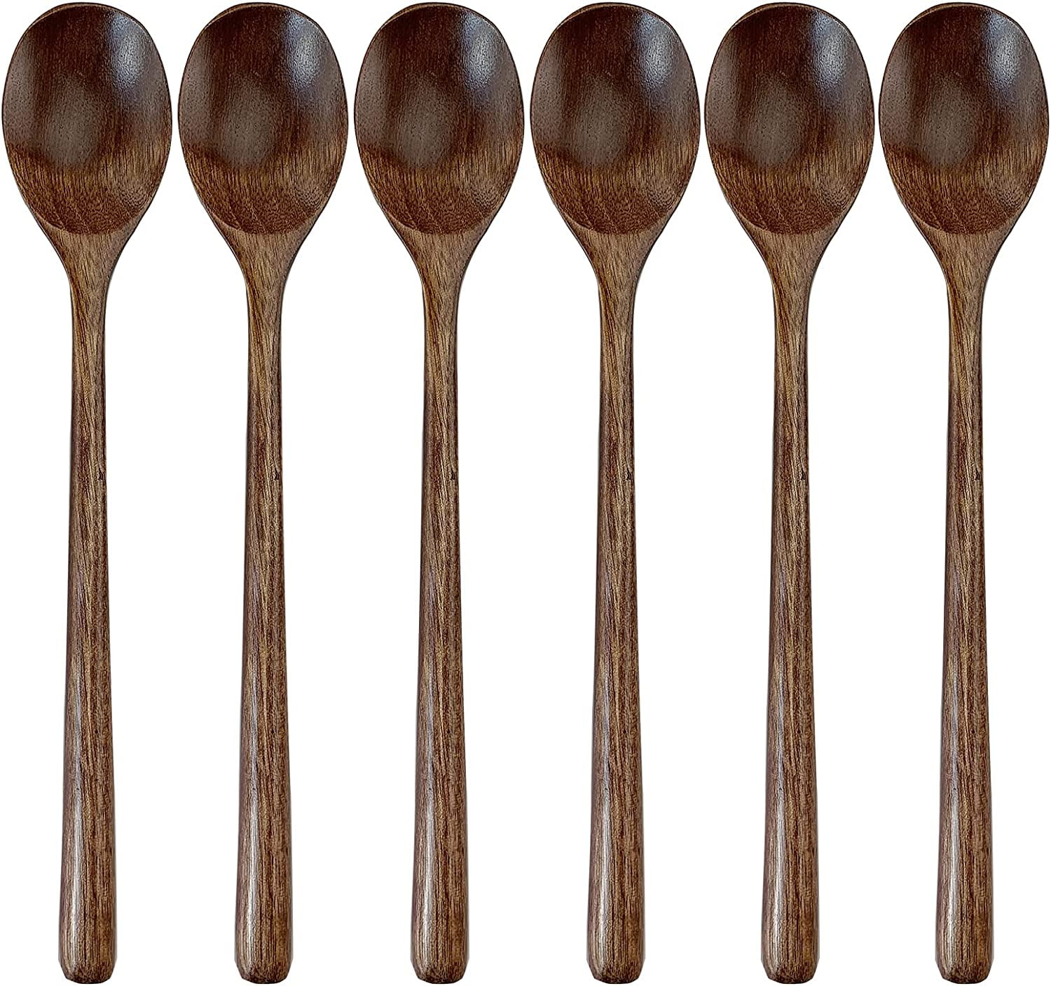 Wooden Spoons for Eating, 9 inch Small Wooden Soup Spoon Mixing ...