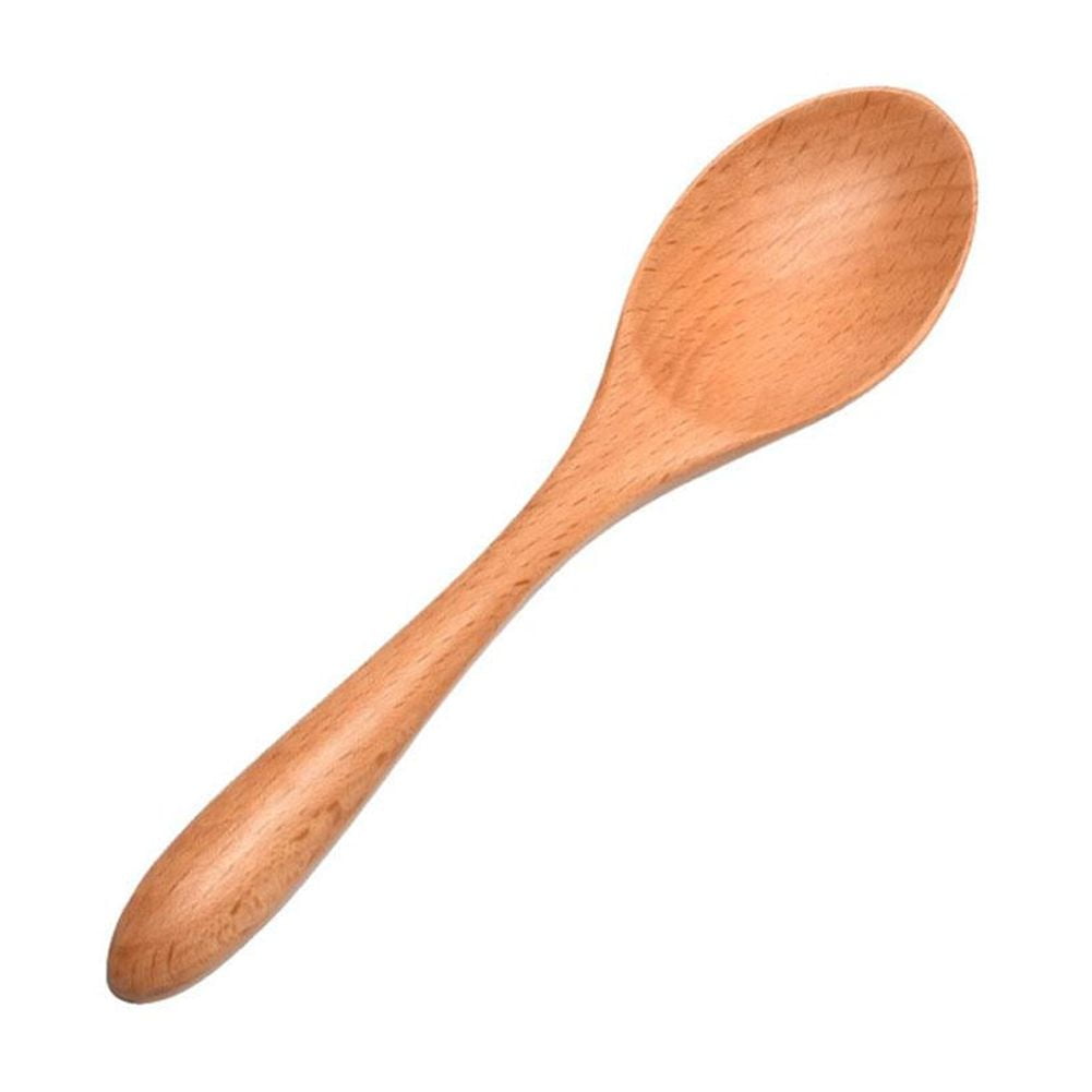 Wooden Spoons Set Long Handle Natural Wood Table Spoons - For Eating ...